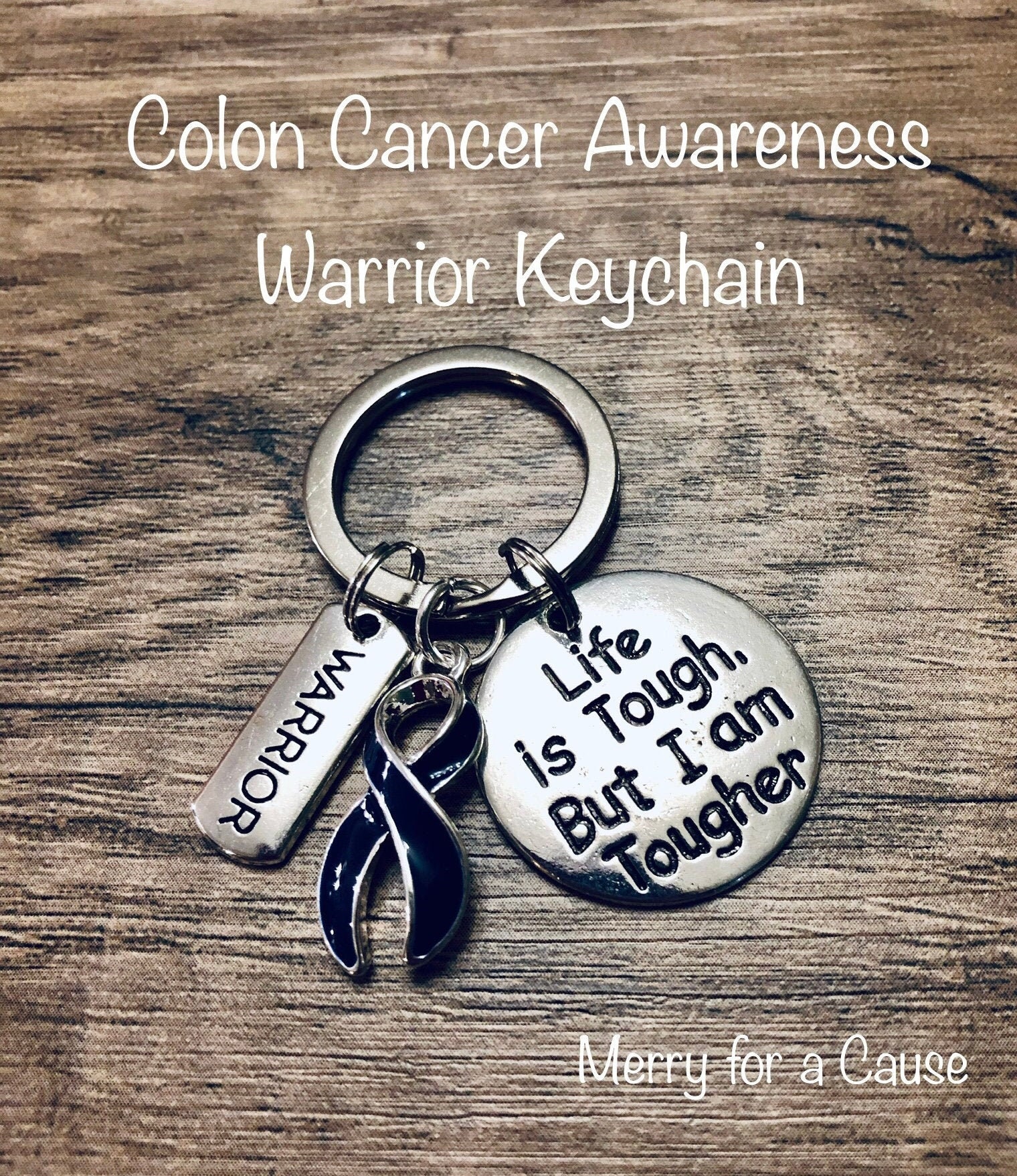 Colon Cancer Awareness Warrior Keychain | Etsy