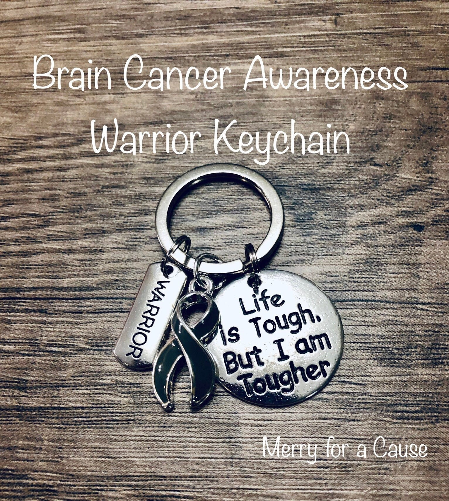 Brain Cancer Awareness Warrior Keychain | Etsy