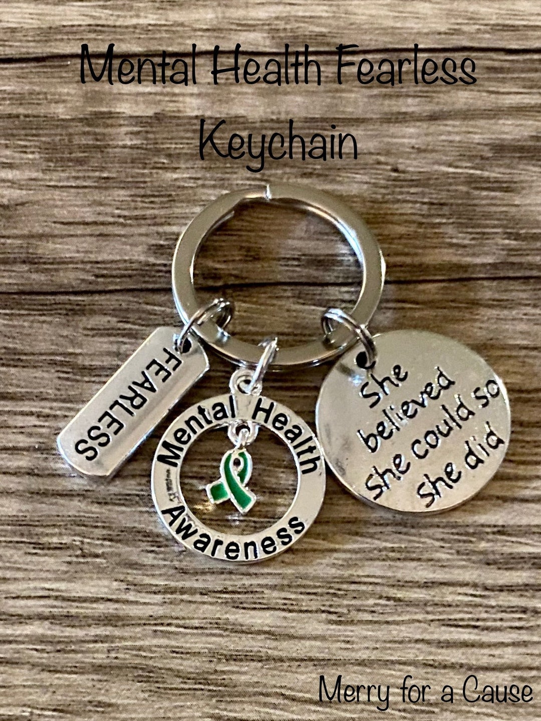 Mental Health Awareness Fearless Keychain - Etsy