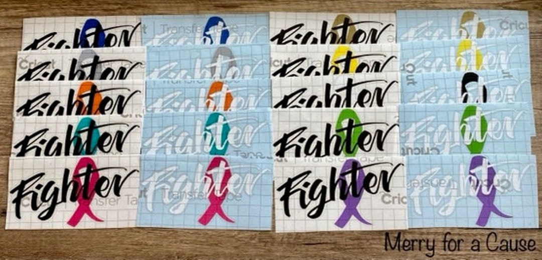 Cancer Ribbon Fighter Vinyl Decal - Etsy