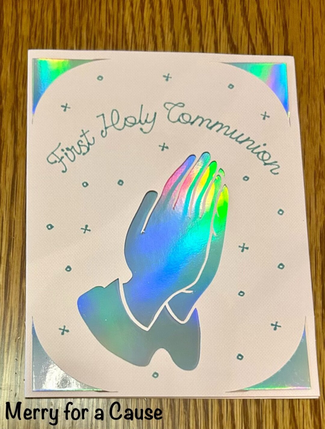 First Holy Communion Praying Hands Handmade Greeting Card - Etsy