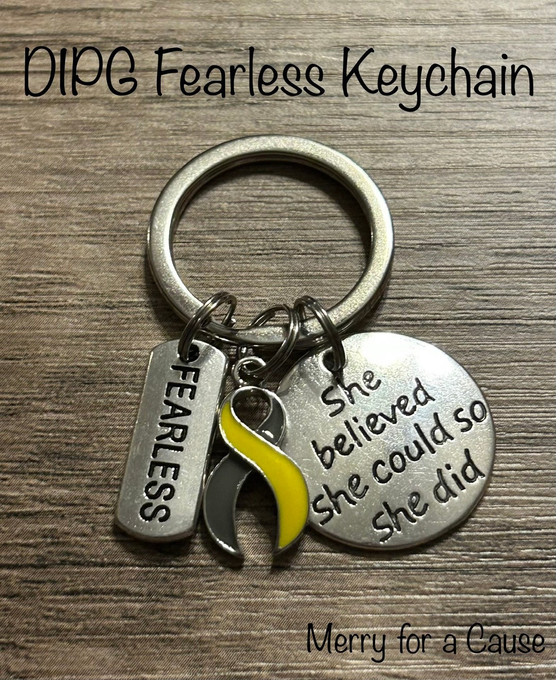 DIPG Fearless Keychain - Etsy
