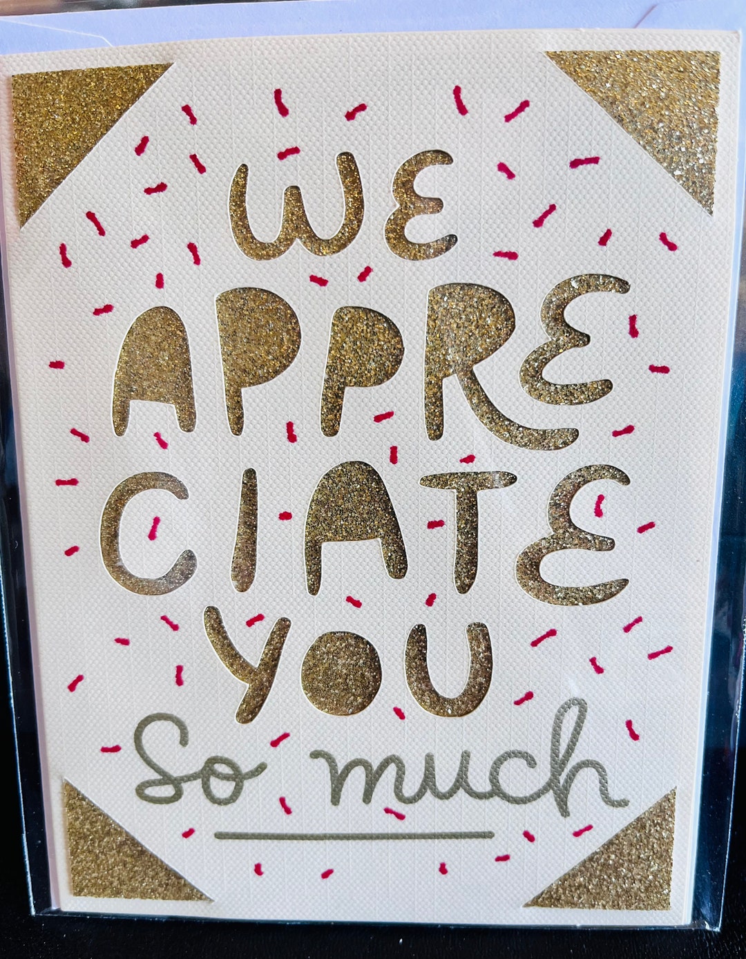 We Appreciate You so Much Handmade Greeting Card - Etsy