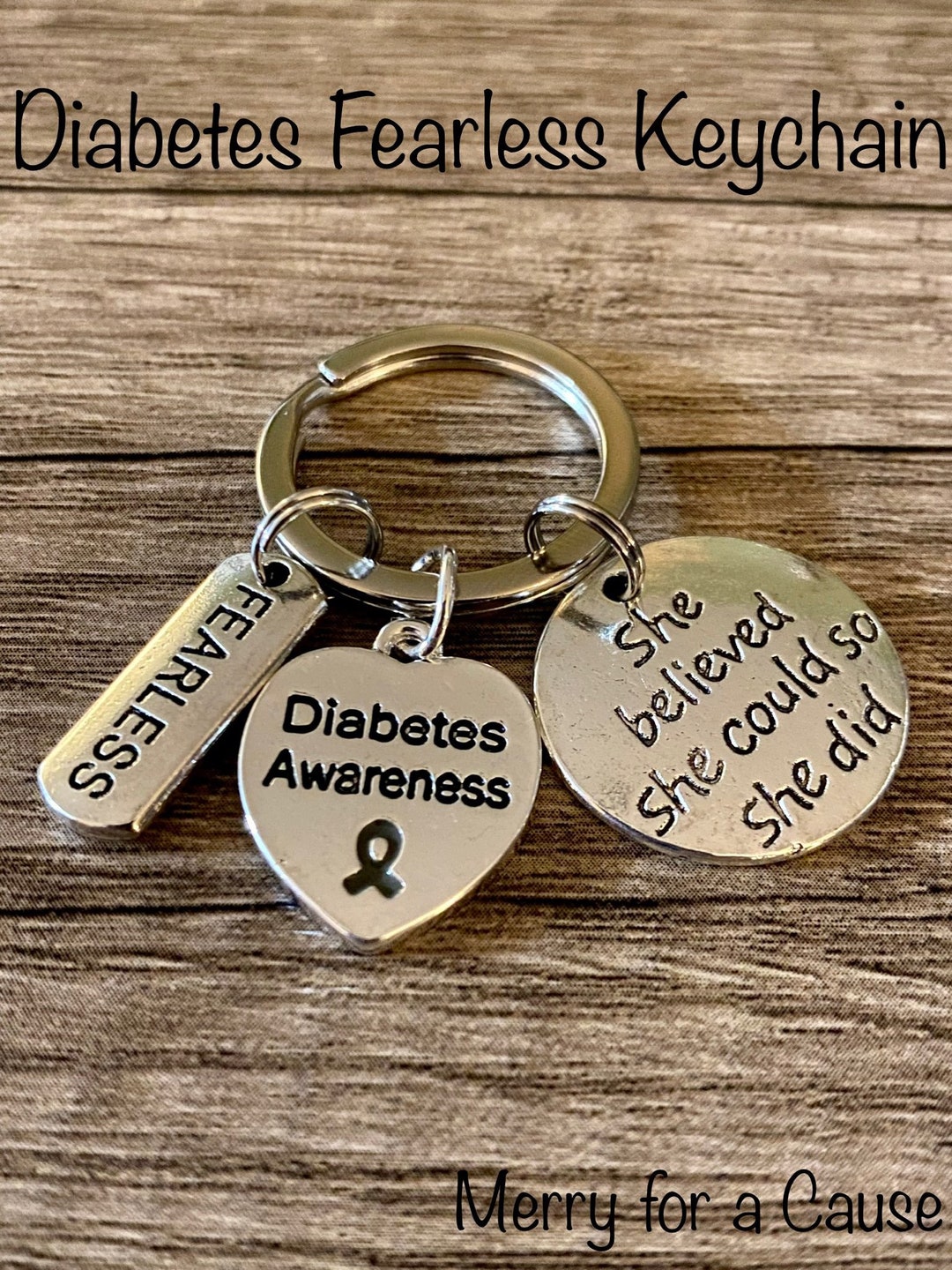 Diabetes Awareness Fearless Keychain - Etsy