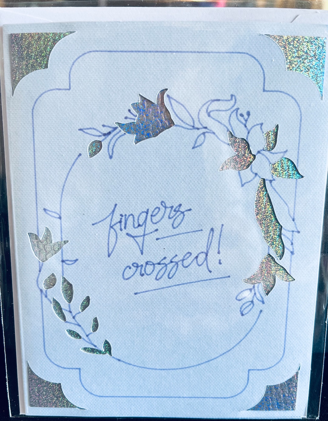 Fingers Crossed Handmade Greeting Card - Etsy