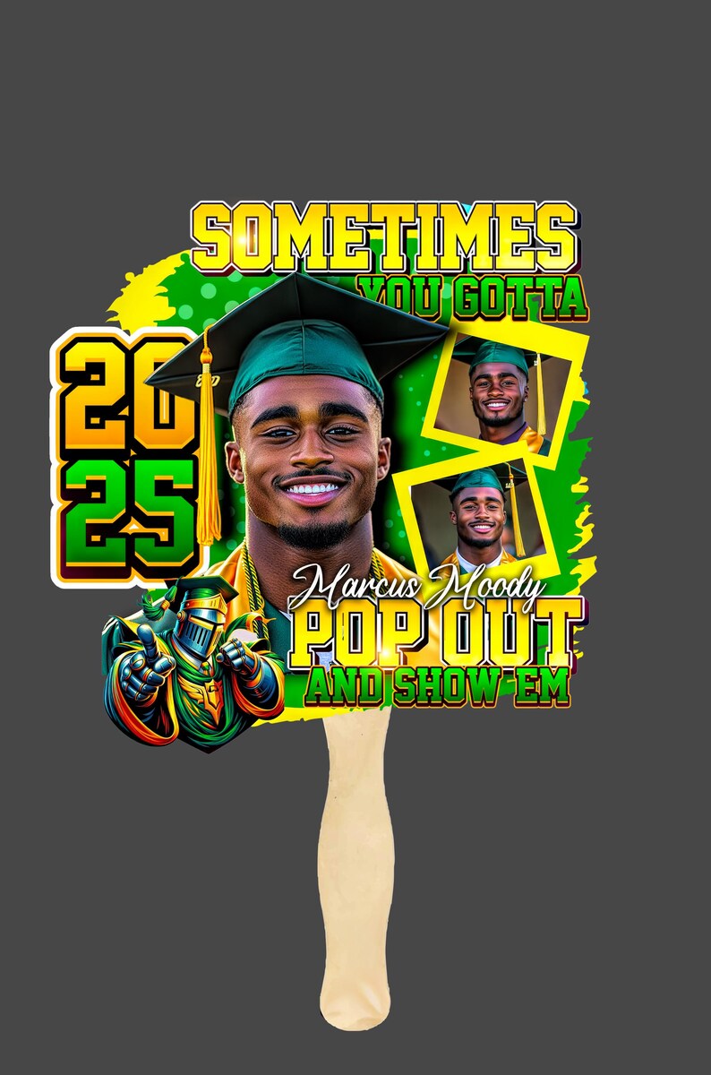 Editable Graduation Canva Template | "pop Out and Show 'em" Grad Fan ...