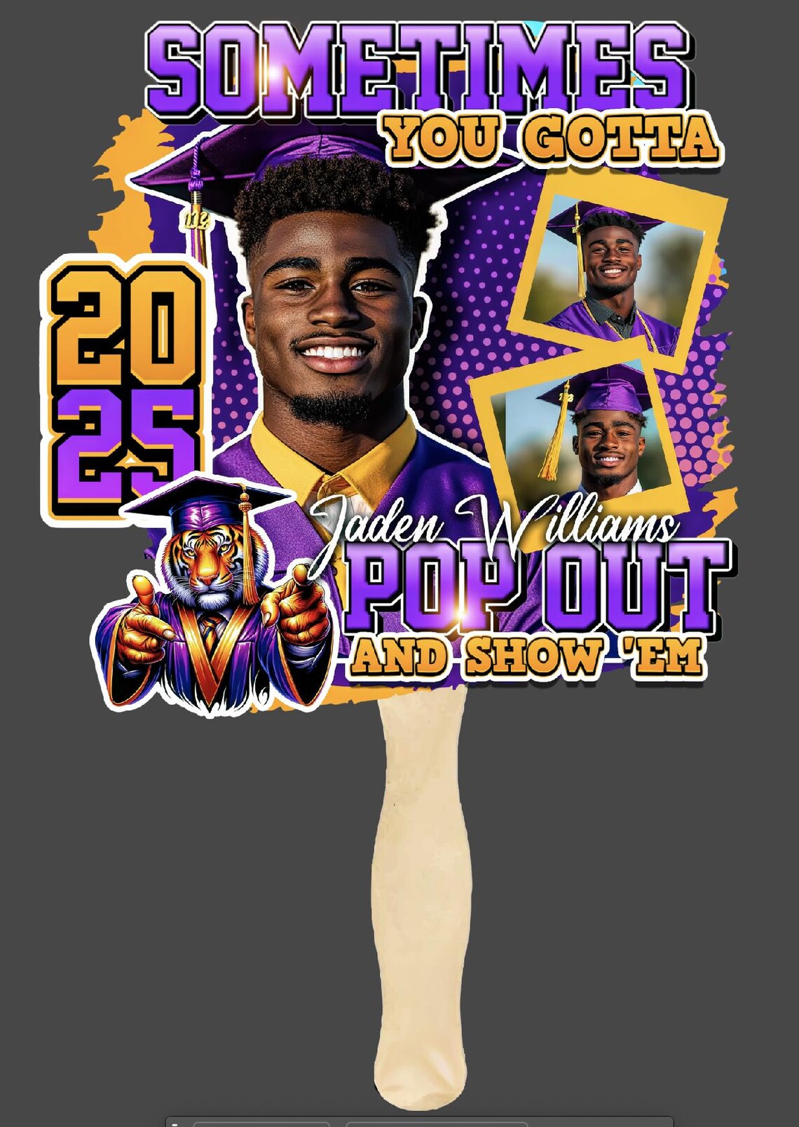 EDITABLE CANVA Grad Template | "pop Out and Show 'em" Grad Fan Design ...