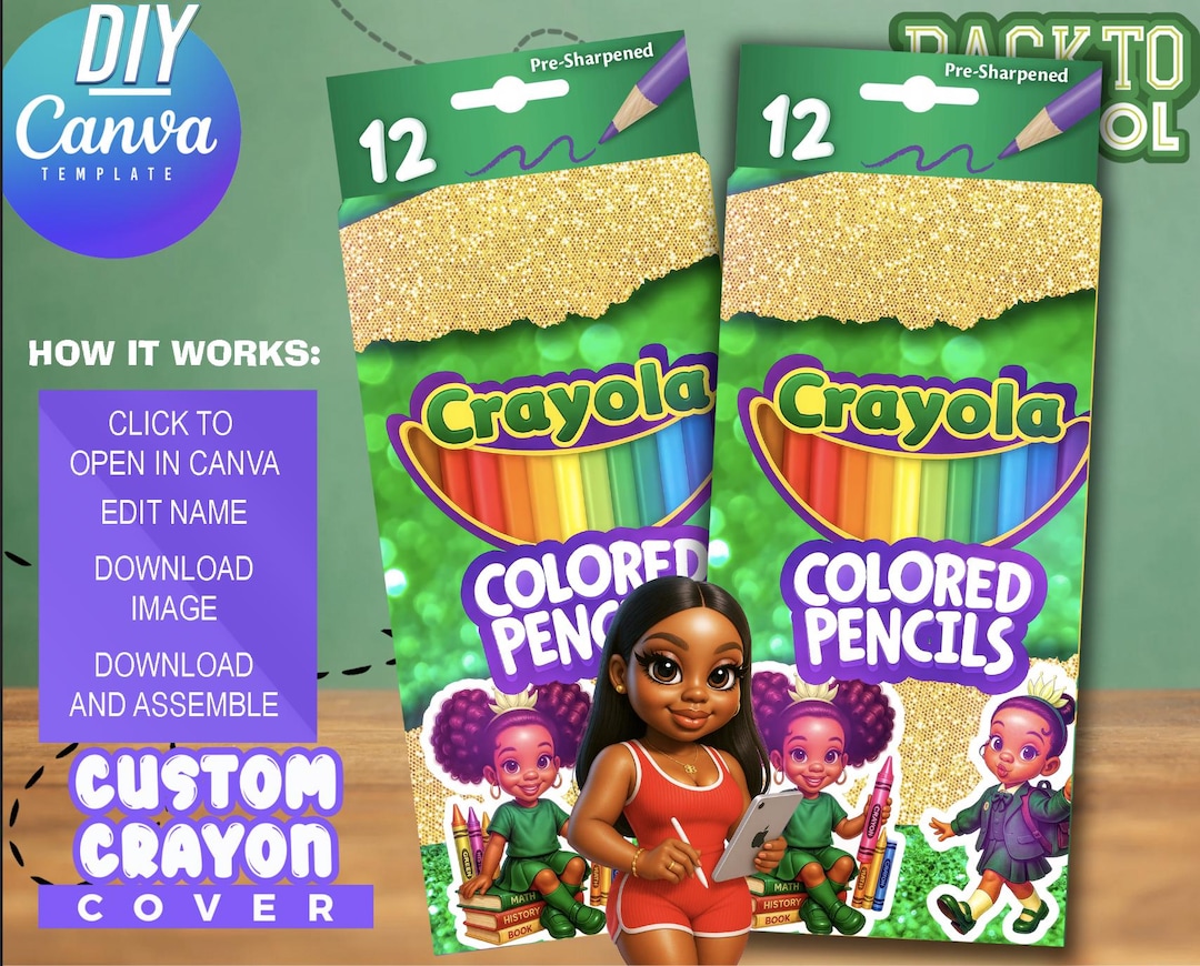 DIY Crayon Box & Colored Pencil Box Label-prince Tiana Inspired - Etsy