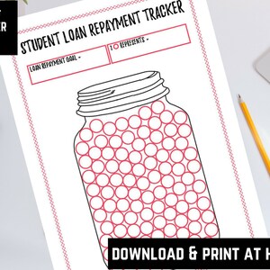 Student Loan Repayment Mason Jar Tracker, Student Debt Payoff, Debt ...
