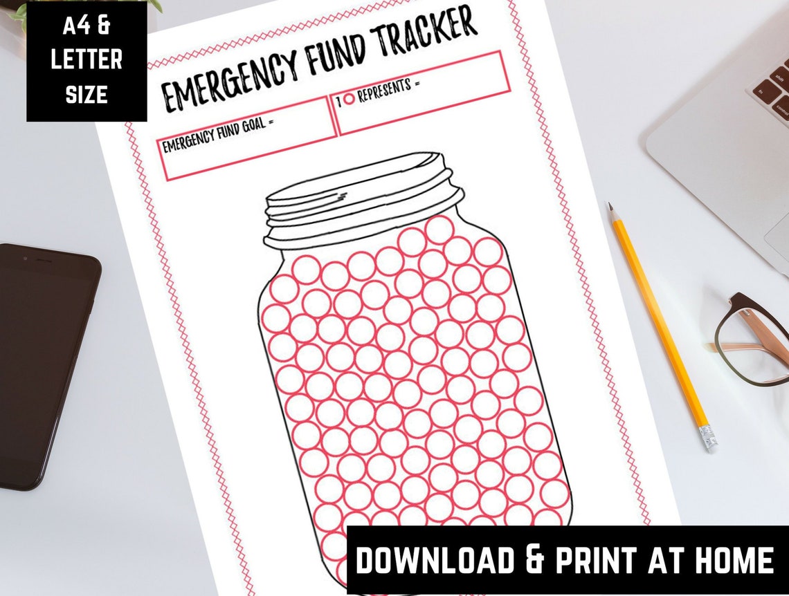Emergency Fund Mason Jar Tracker - Etsy