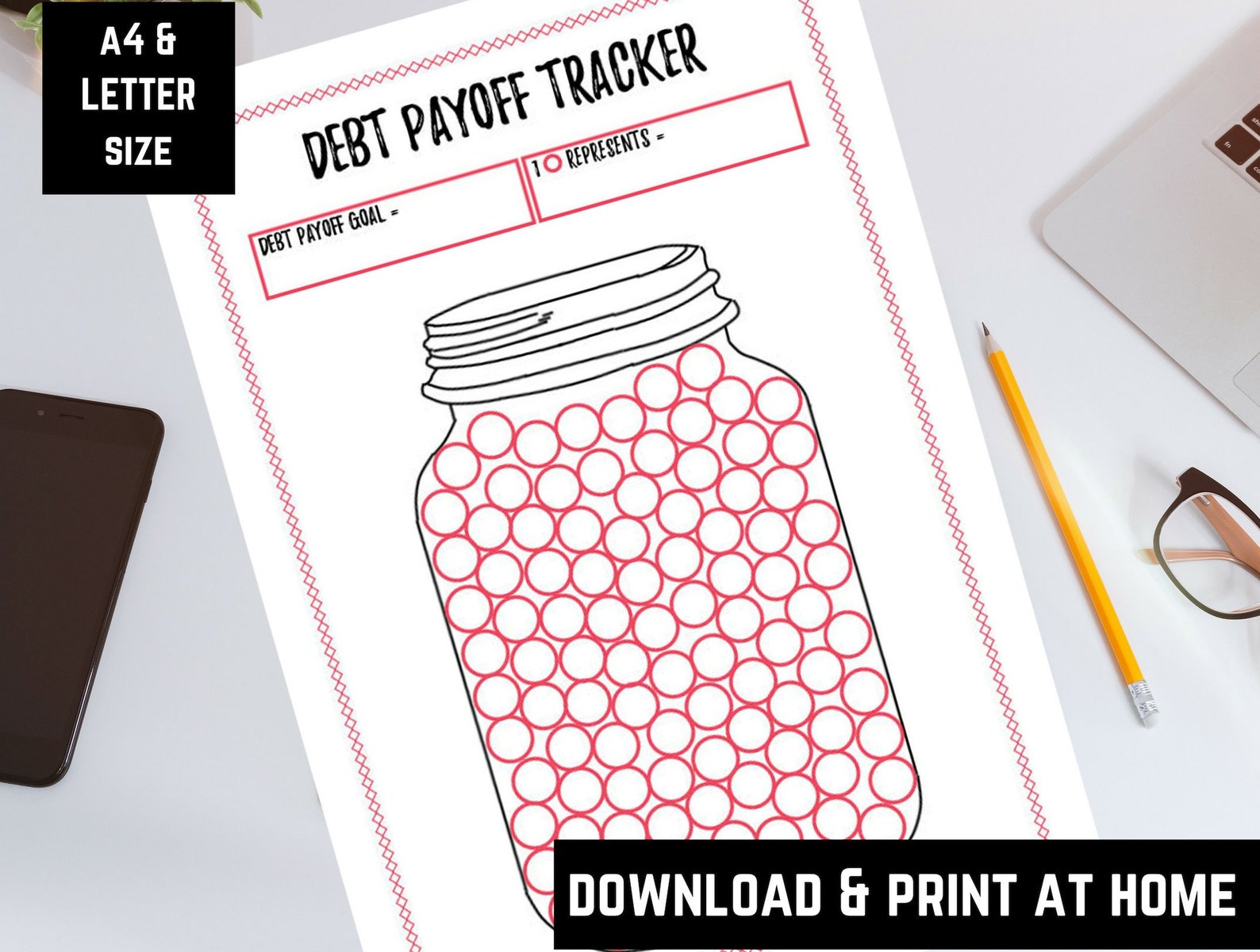 Debt Payoff Mason Jar Tracker - Etsy