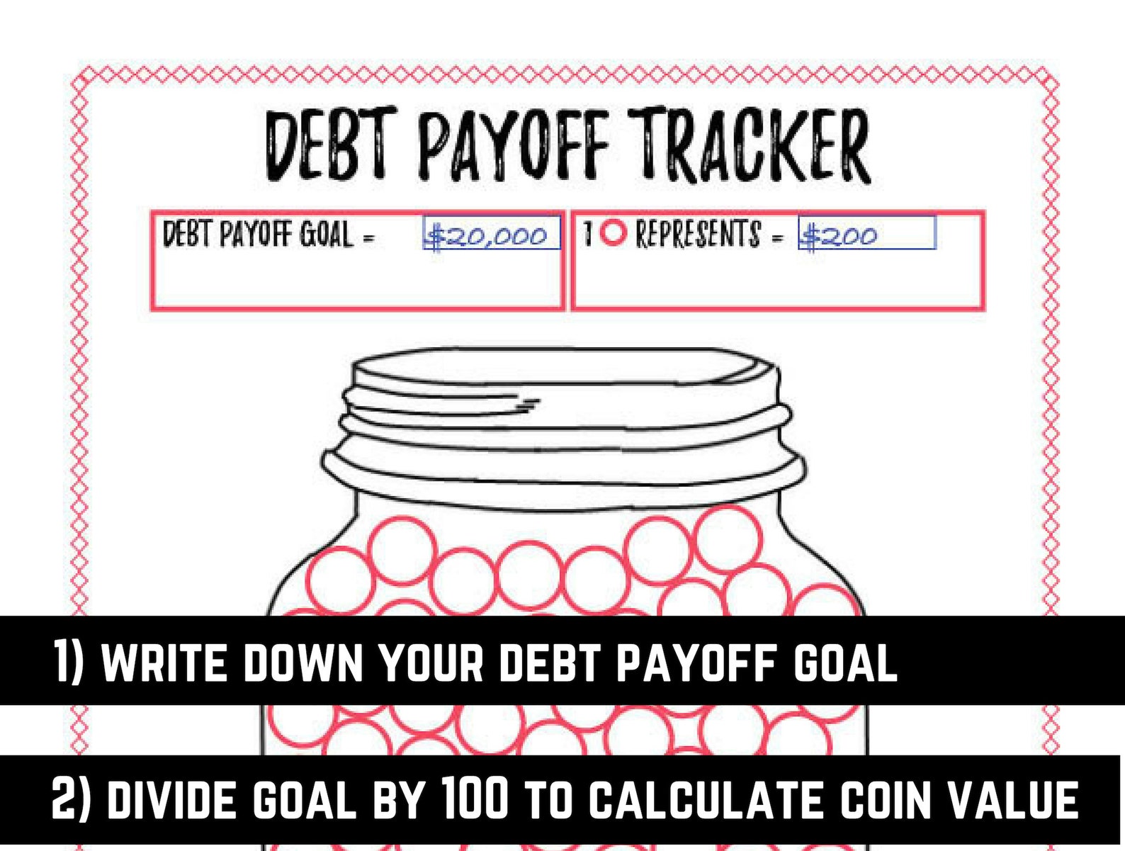 Debt Payoff Mason Jar Tracker - Etsy