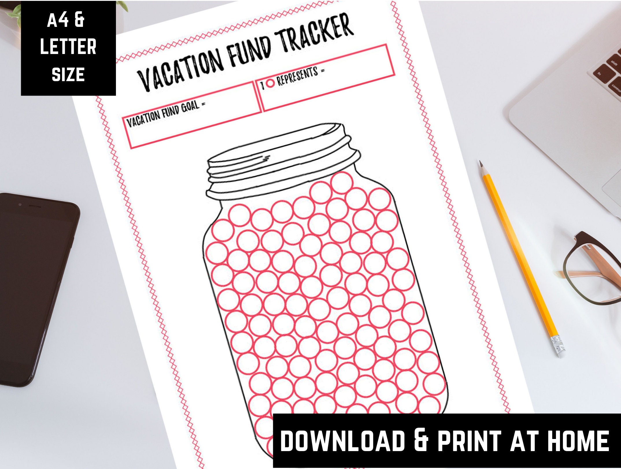 Vacation Fund Mason Jar Tracker - Etsy