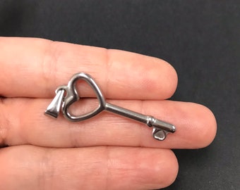 Heart Key Pendant | Etsy