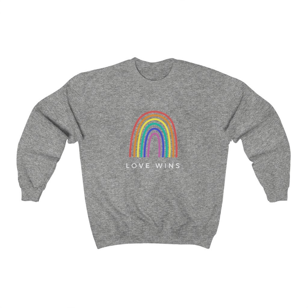 Love Wins Rainbow Comfy Sweatshirt Pride Sweatshirt LGBTQ | Etsy