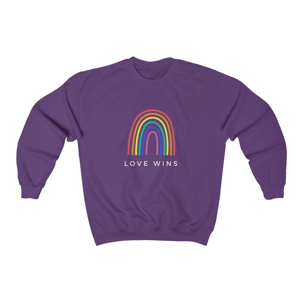 Love Wins Rainbow Comfy Sweatshirt, Pride Sweatshirt, LGBTQ Sweatshirt ...
