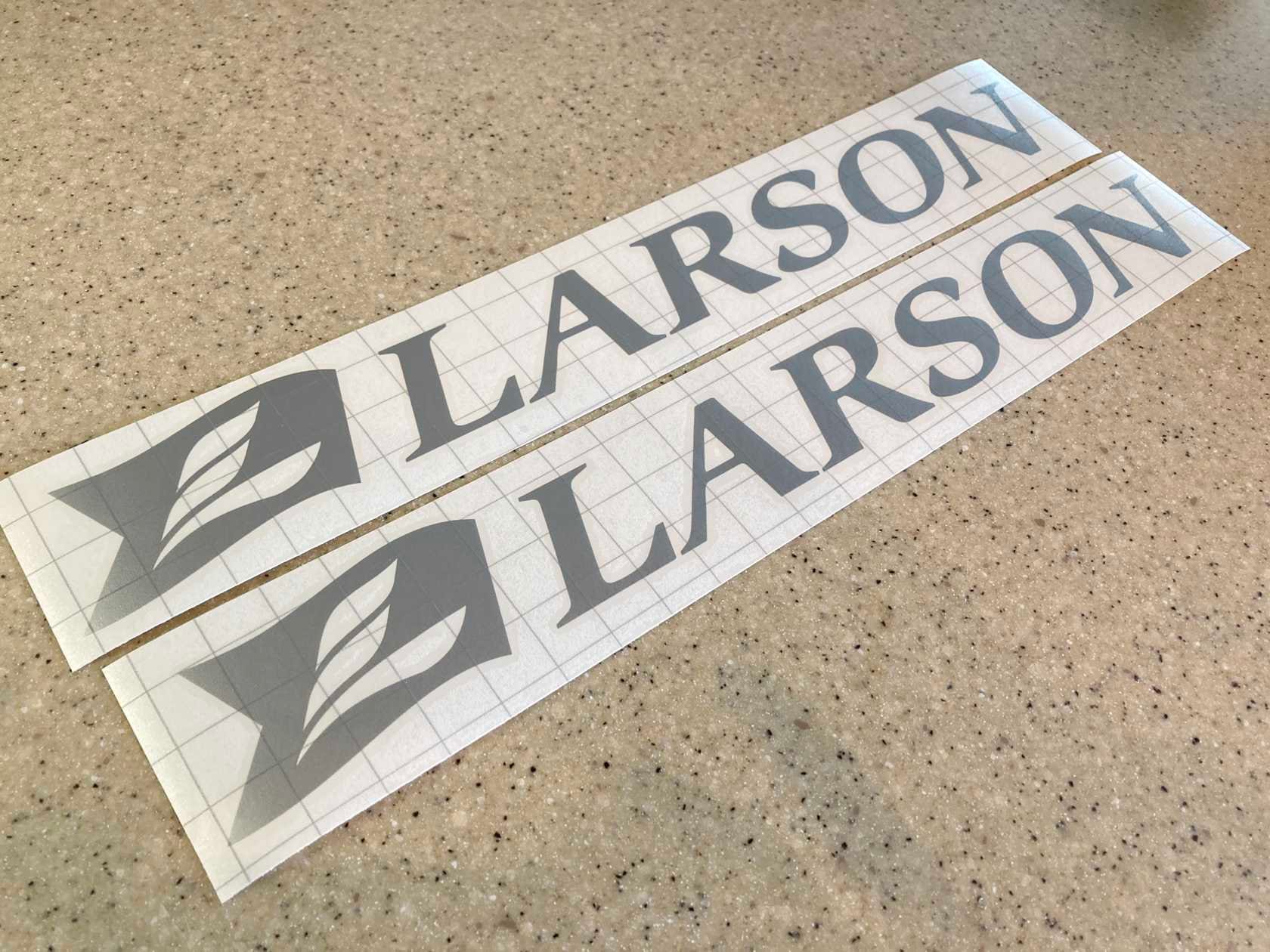 Larson Vintage Boat or Trailer Decals 18" Silver Die-cut Vinyl + FREE ...