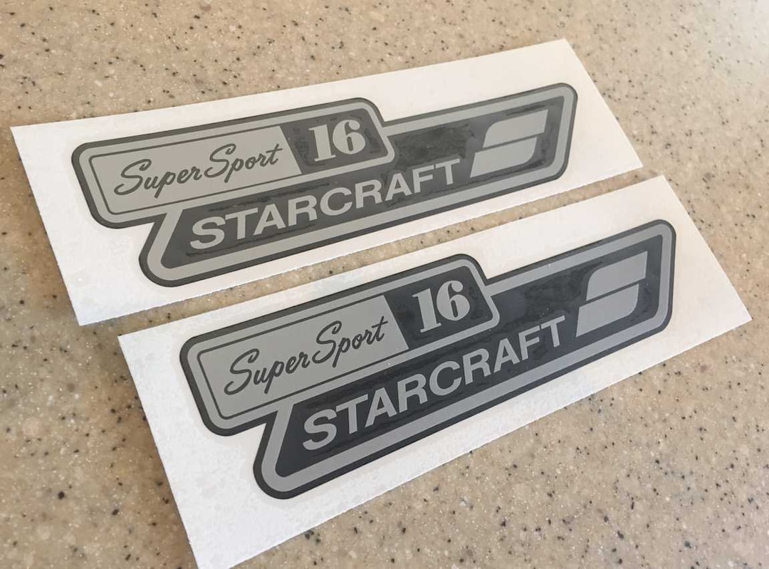 Starcraft Super Sport 16' Vintage Fishing Boat Decals Black and Silver ...