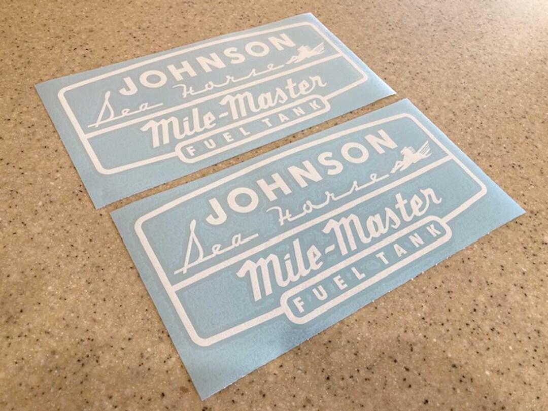 Johnson Mile Master Vintage Outboard Motor Fuel Tank Decal Vinyl 2-pak ...