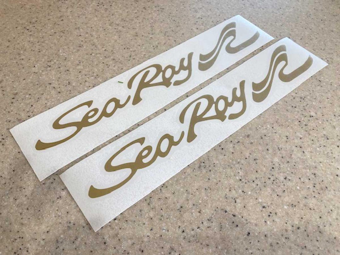 Sea Ray Vintage Boat Decals Gold 12" Pair Vinyl + Free Shipping - Etsy