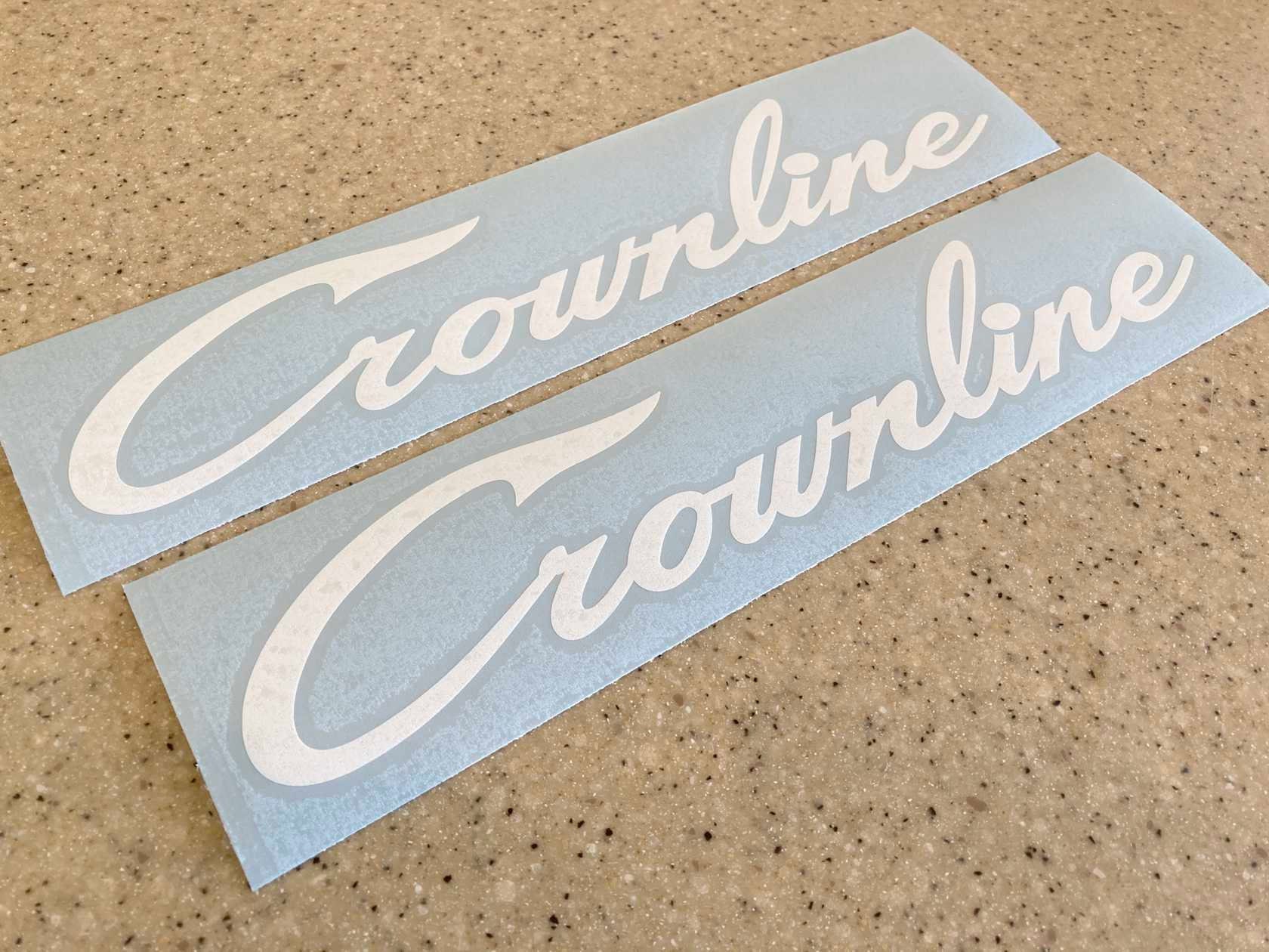 Crownline Vintage Boat Decal Die-cut Vinyl White 12" 2-pak + Free ...