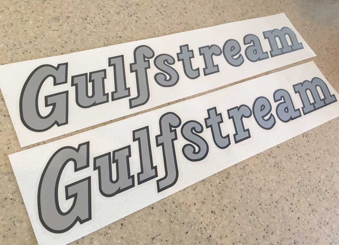 Gulfstream Vintage Fishing Boat or Trailer Decals Die-cut Vinyl 18" 2 ...