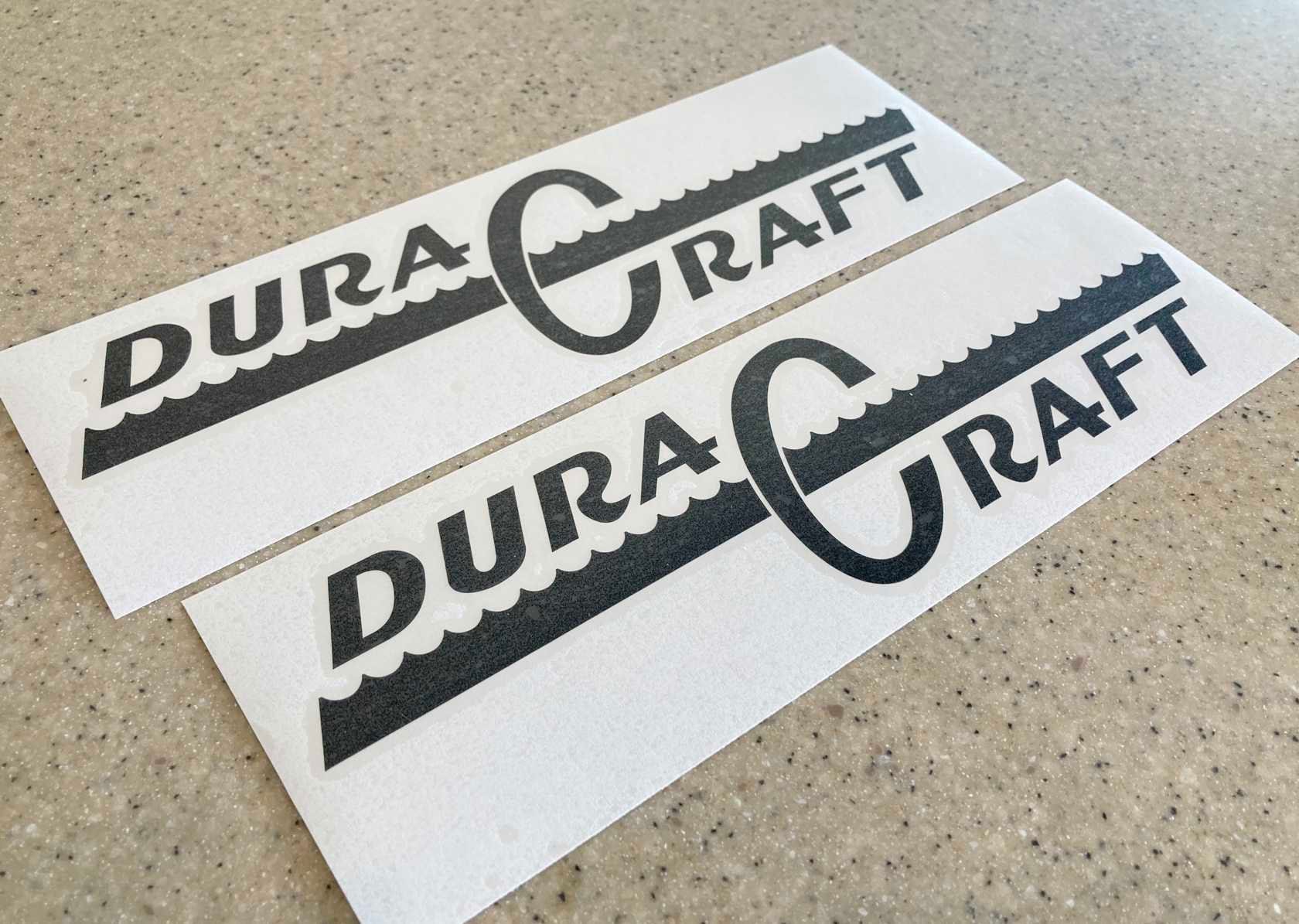 Dura Craft Vintage Boat Decal Die-cut Vinyl 12" 2-pak Black + Free ...