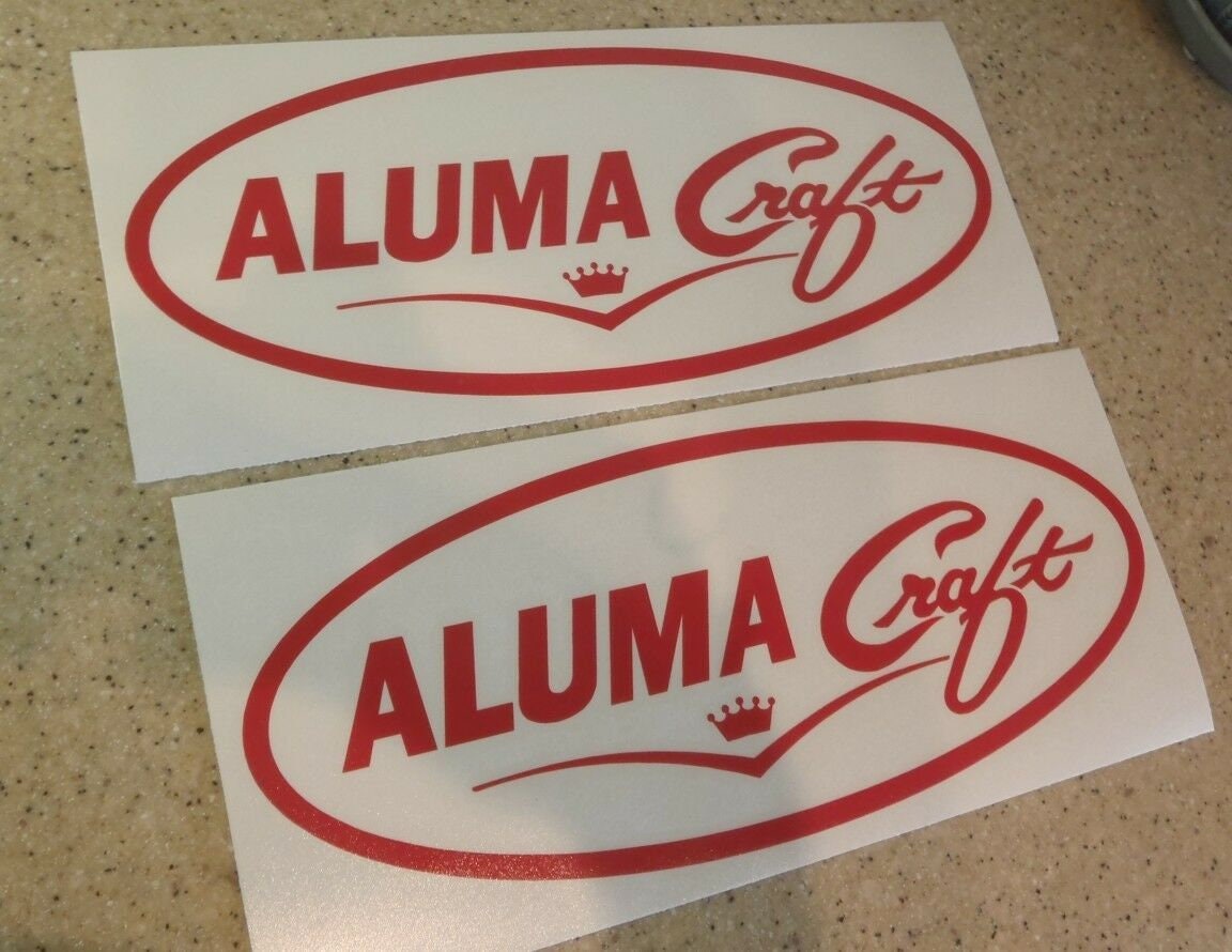 Alumacraft Vintage Fishing Boat or Trailer Decals Die-cut Vinyl 12" 2 ...