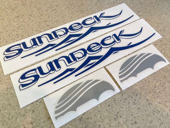 Sea Ray Sundeck Vintage Boat Decals Replacement Blue and - Etsy