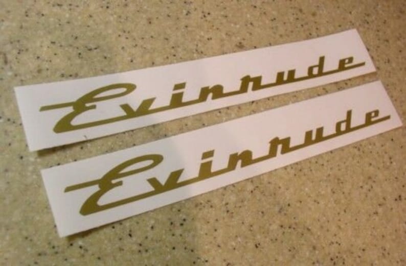 Evinrude Vintage Outboard Motor Decals Die-cut Vinyl Gold 10" 2-pak ...