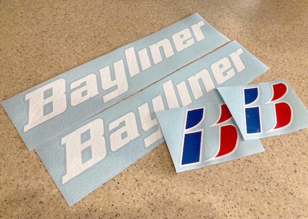 Bayliner Vintage Boat Decals Decals Die-cut Vinyl 18" 4-pak + Free ...