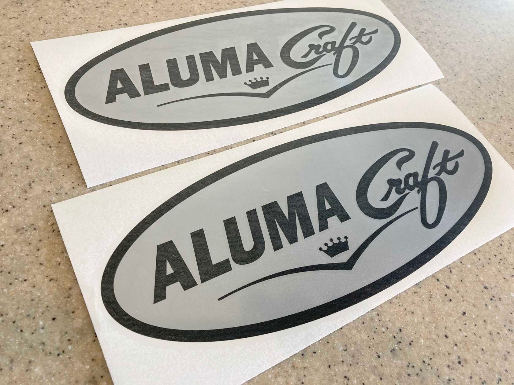 Alumacraft Vintage Fishing Boat or Trailer Decals Die-cut Vinyl 12" 2 ...