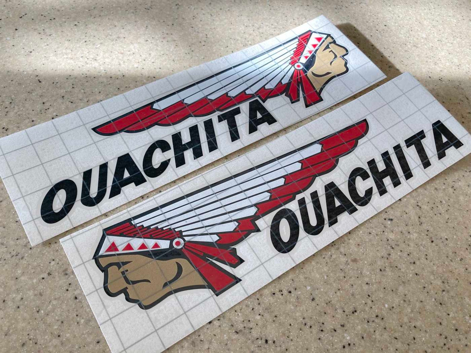 Ouachita Vintage Fishing Boat Canoe Decals 12 2-pak Black Red Tan and ...