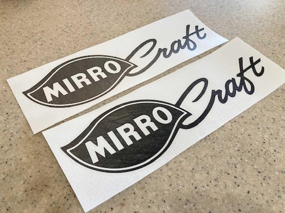 Mirrocraft Vintage Fishing Boat Decals Black 12 Inch Vinyl Pair + Chose ...
