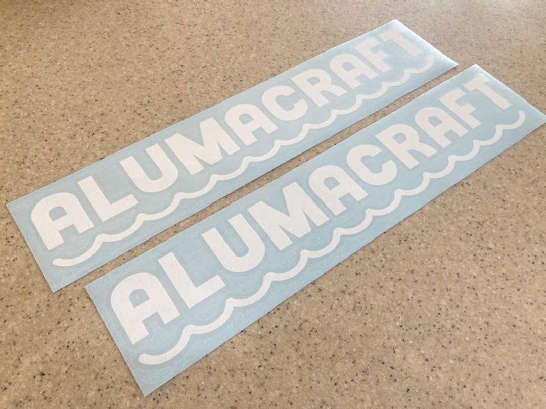 Alumacraft Vintage Boat or Trailer Decals Die-cut Vinyl 18" 2-pak Chose ...