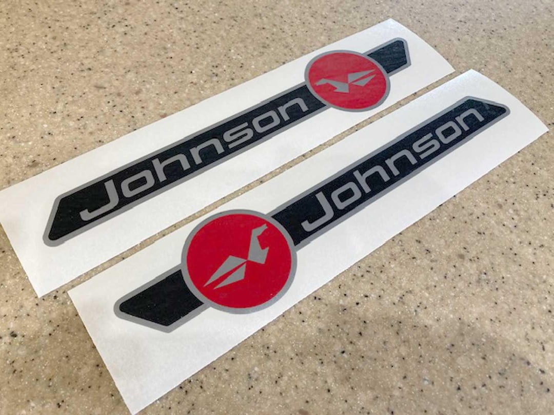 Johnson Vintage Outboard Motor Decals Vinyl 2-pak 11 Inch + Free ...