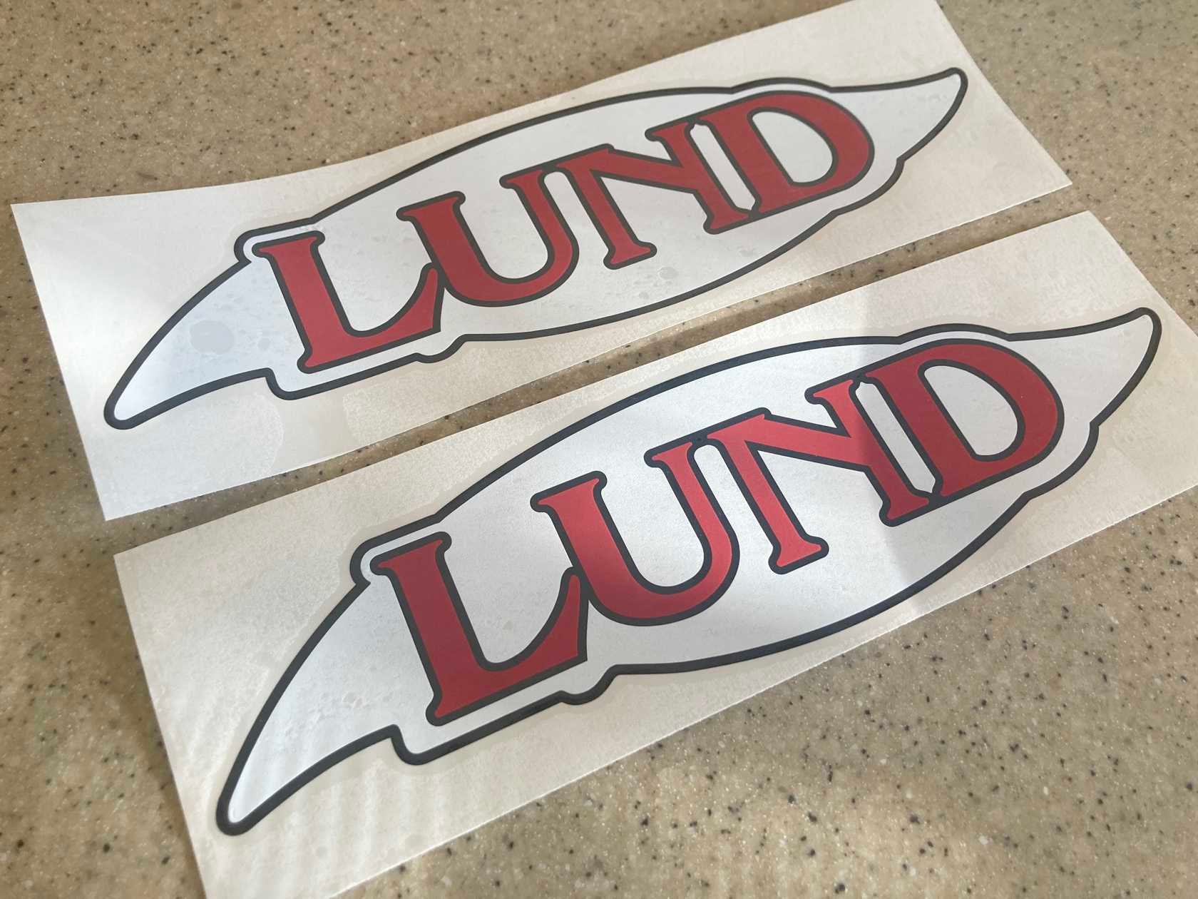 Lund Vintage Fishing Boat, Tow Vehicle, or Trailer Decals Die-cut Vinyl ...