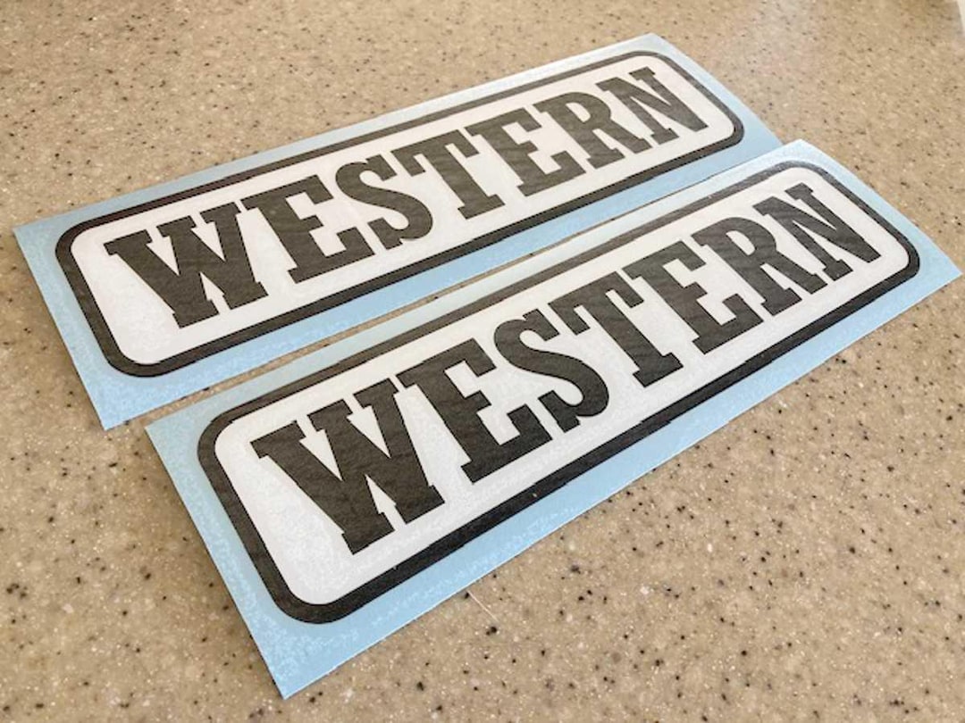 Western Vintage Boat Decals 10" Vinyl Pair Black and White + FREE ...