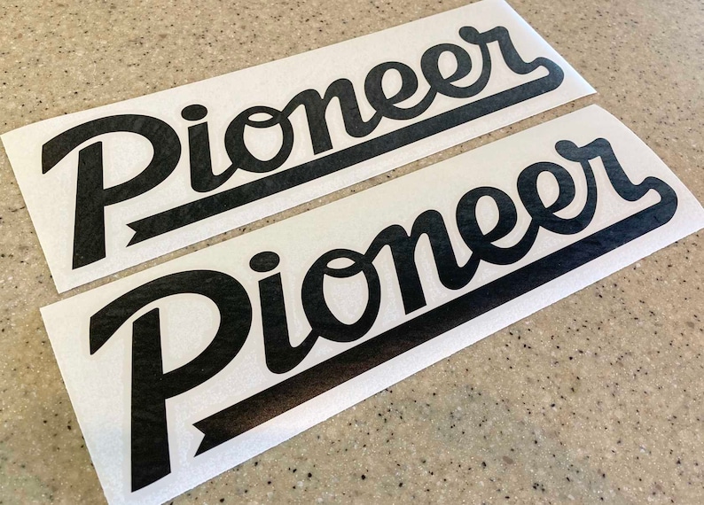 Pioneer Vintage Boat or Trailer Decals Die-cut Vinyl 12" 2-pak Chose ...