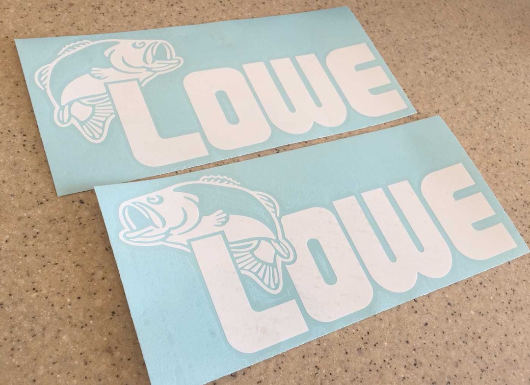 Lowe Vintage Fishing Boat or Trailer Decals Die-cut Vinyl 12" White 2 ...