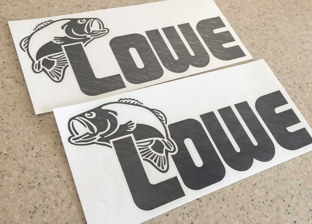 Lowe Vintage Fishing Boat or Trailer Decals Die-cut Vinyl 12" Black 2 ...