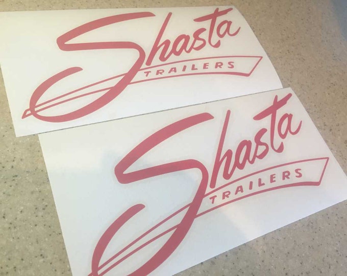 Shasta Vintage Camping Travel Trailer Vinyl Decals 2-pak 15" Pick Your ...