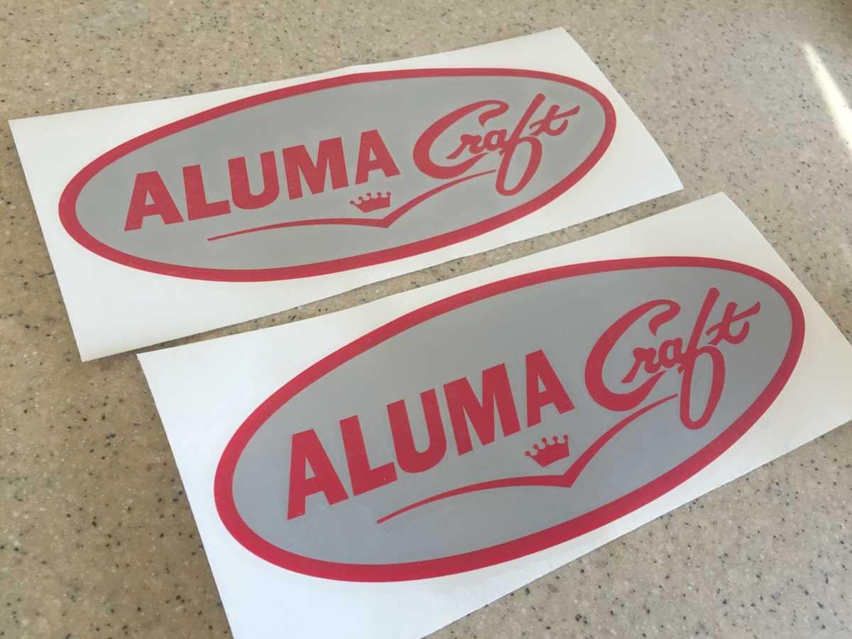 Alumacraft Vintage Fishing Boat or Trailer Decals Die-cut Vinyl 12" 2 ...