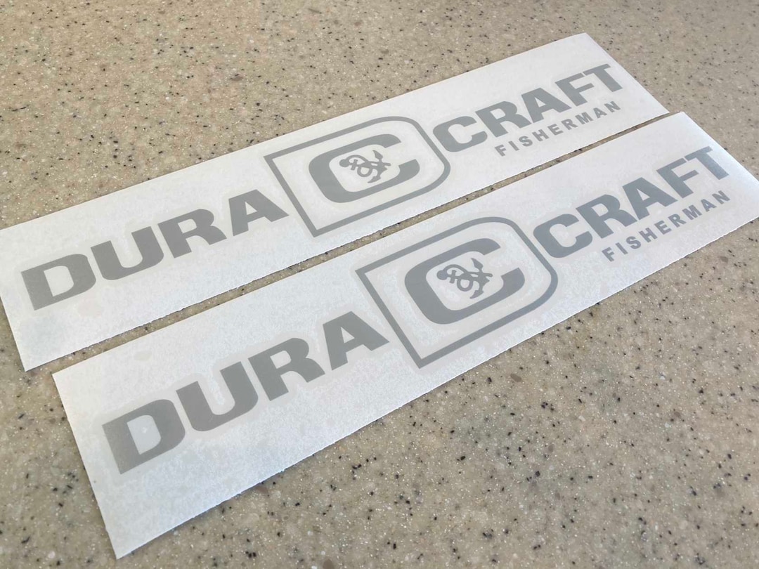 Duracraft Vintage Fishing Boat Decals 12" Silver Vinyl 2-pak + FREE ...