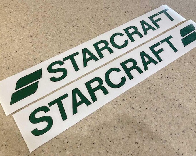 Starcraft Vintage Boat Decals Vinyl Pair Dark Green 18 Inch + Free ...