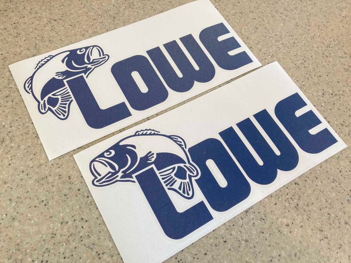 Lowe Vintage Fishing Boat or Trailer Decals Die-cut Vinyl 12 Navy Blue ...