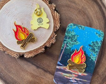 Campfire Cutie Enamel Pin Campfire Enamel Pin Camping Pin Enamel Pin ...
