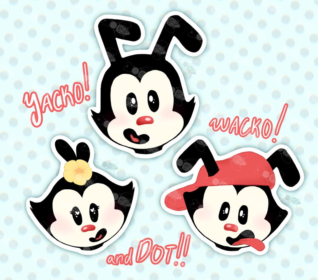 The Animaniacs Yacko Wacko and Dot Warner Stickers Sticker Set - Etsy