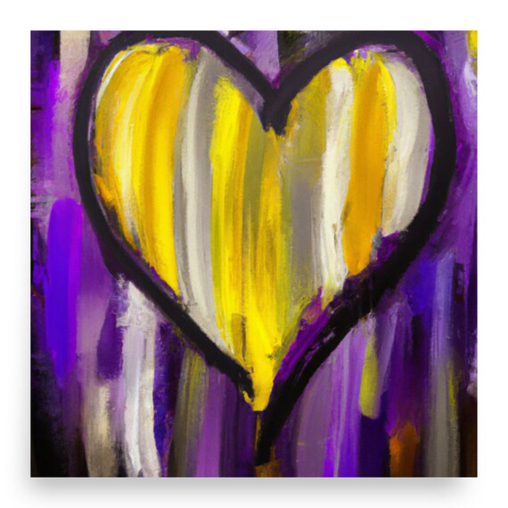 Non Binary Art Print Non Binary Heart Poster Subtle Non - Etsy