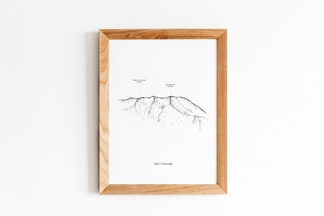 Vail Colorado, Mountain Wall Art, Mountain Drawing, Minimalist Home ...